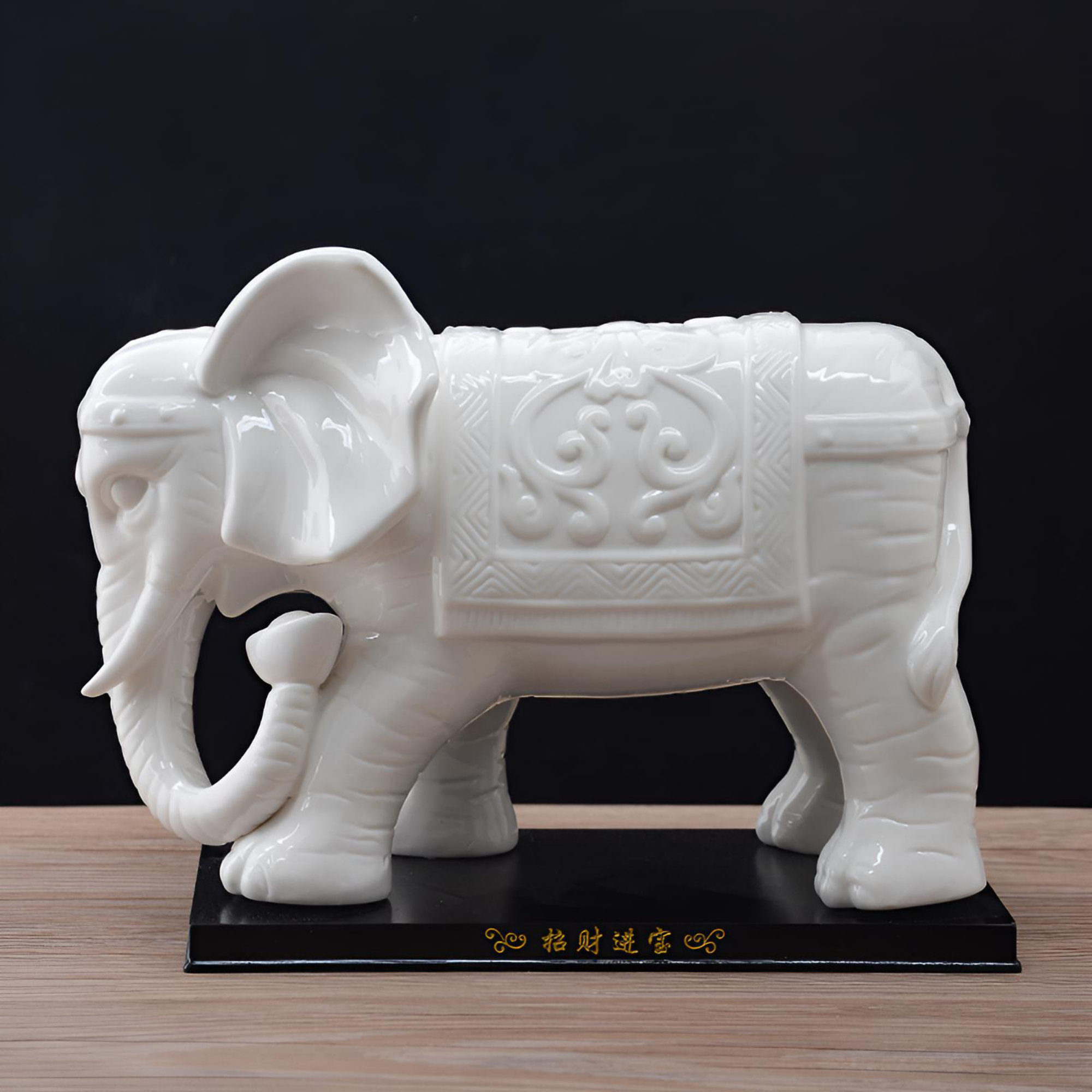 Infinity Ceramic Elephant Statue For Good Fortune | Wayfair