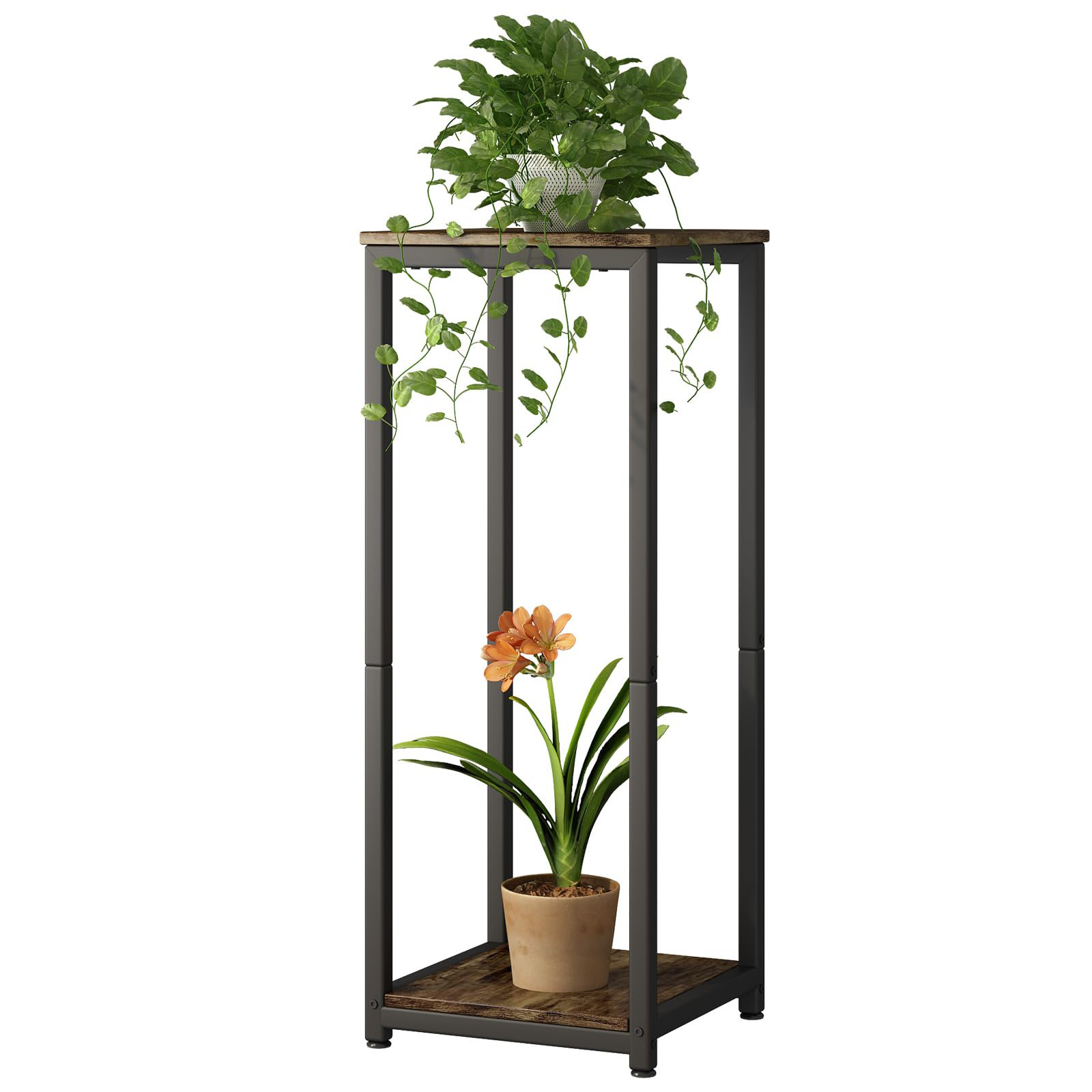 Latitude Run® Indoor Corner High 2 Tier Metal Modern Flower Storage ...