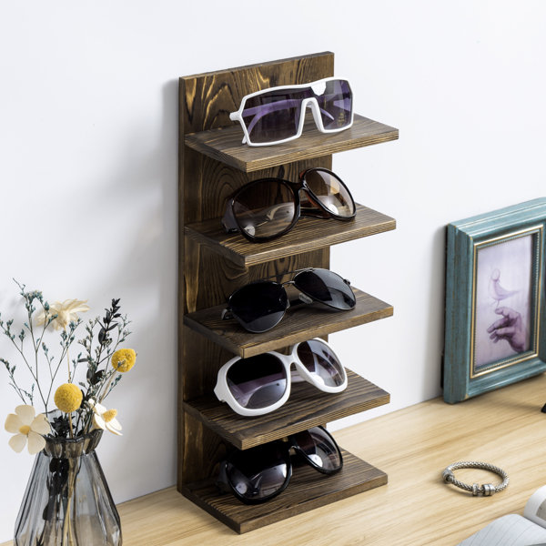 Millwood Pines Benjamyn 5 Tier Wood Sunglasses Holder | Wayfair