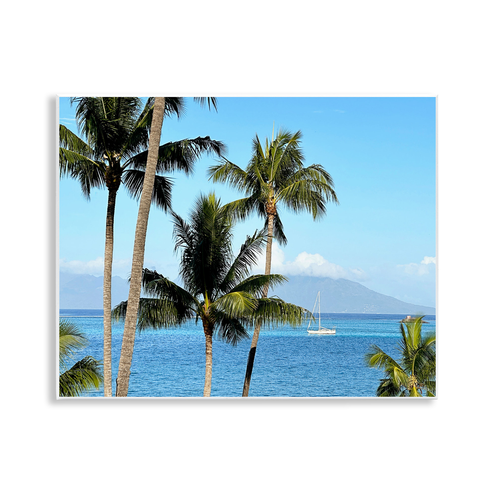 Stupell Industries Palm Trees & Sailboat Wall Plaque Art by Kali Wilson ...