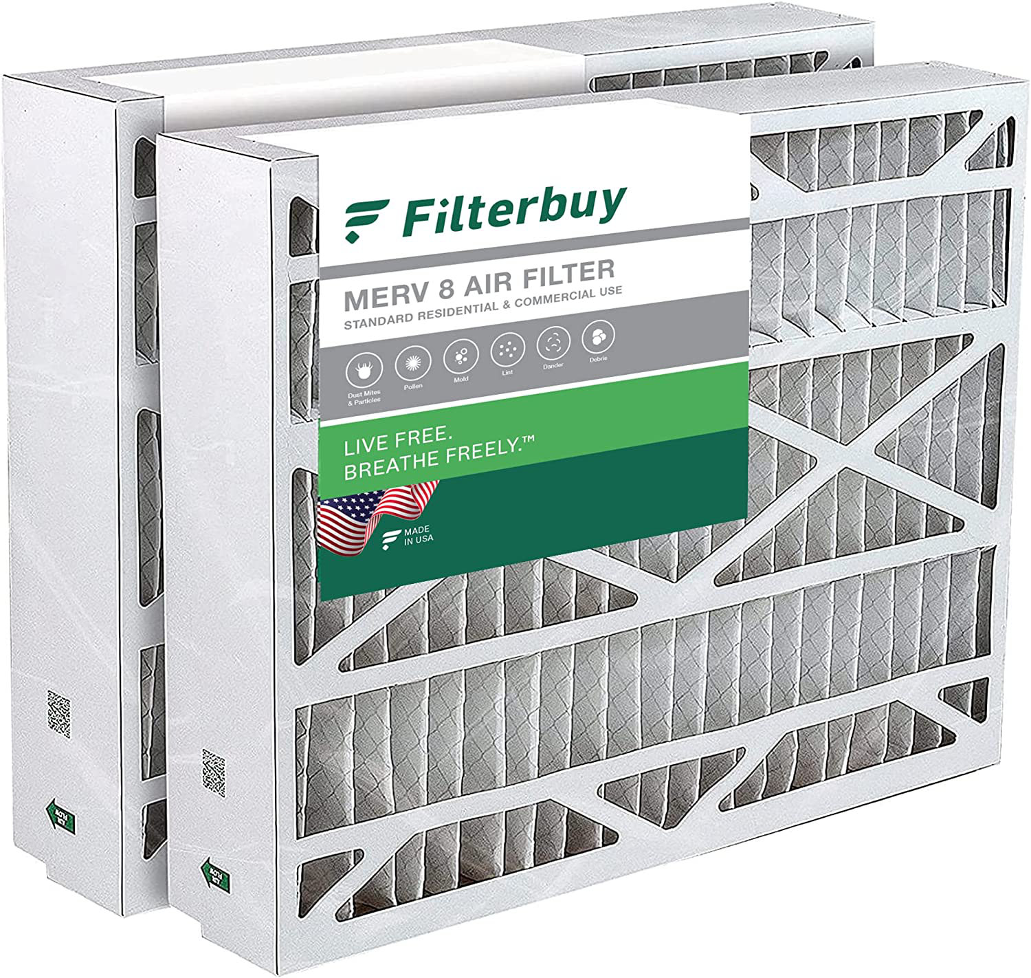 Filterbuy 20x23x5 Air Filter MERV 8, Pleated HVAC AC Furnace Filters ...