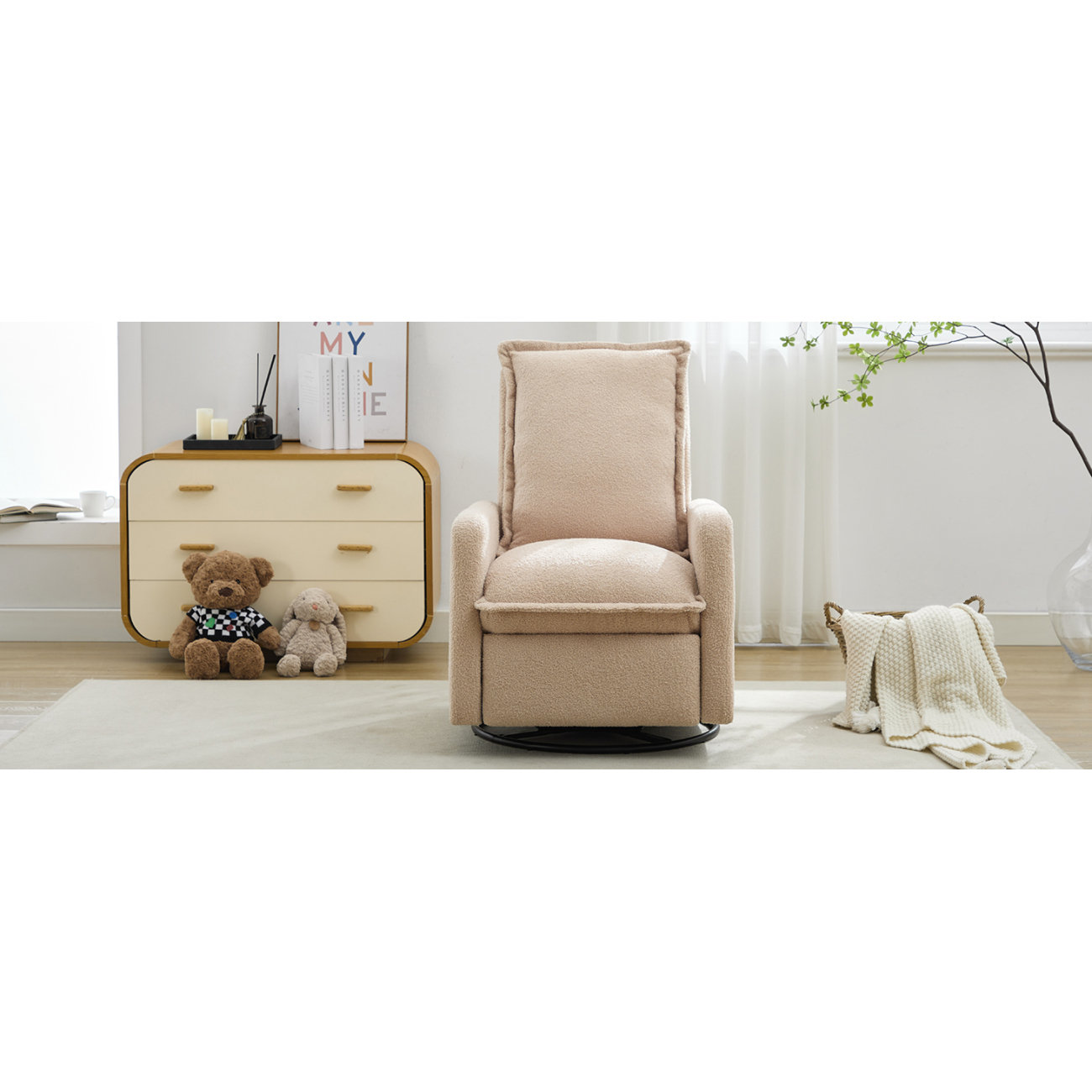 Latitude Run® Swivel Rocker Recliner Chair, Glider Rocker Recliner ...