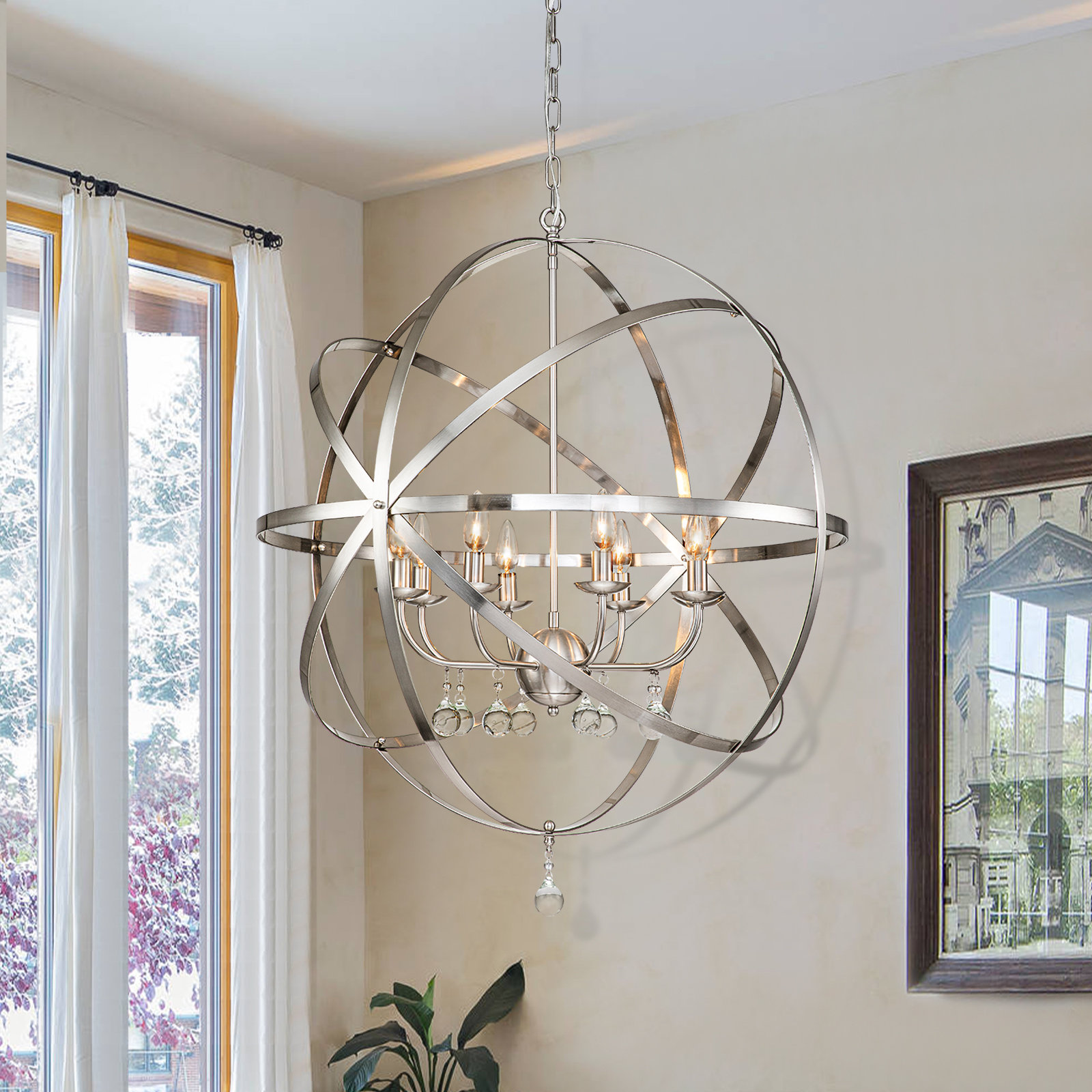 Williston Forge 8-light Candle Style Globe Chandelier With Crystal ...