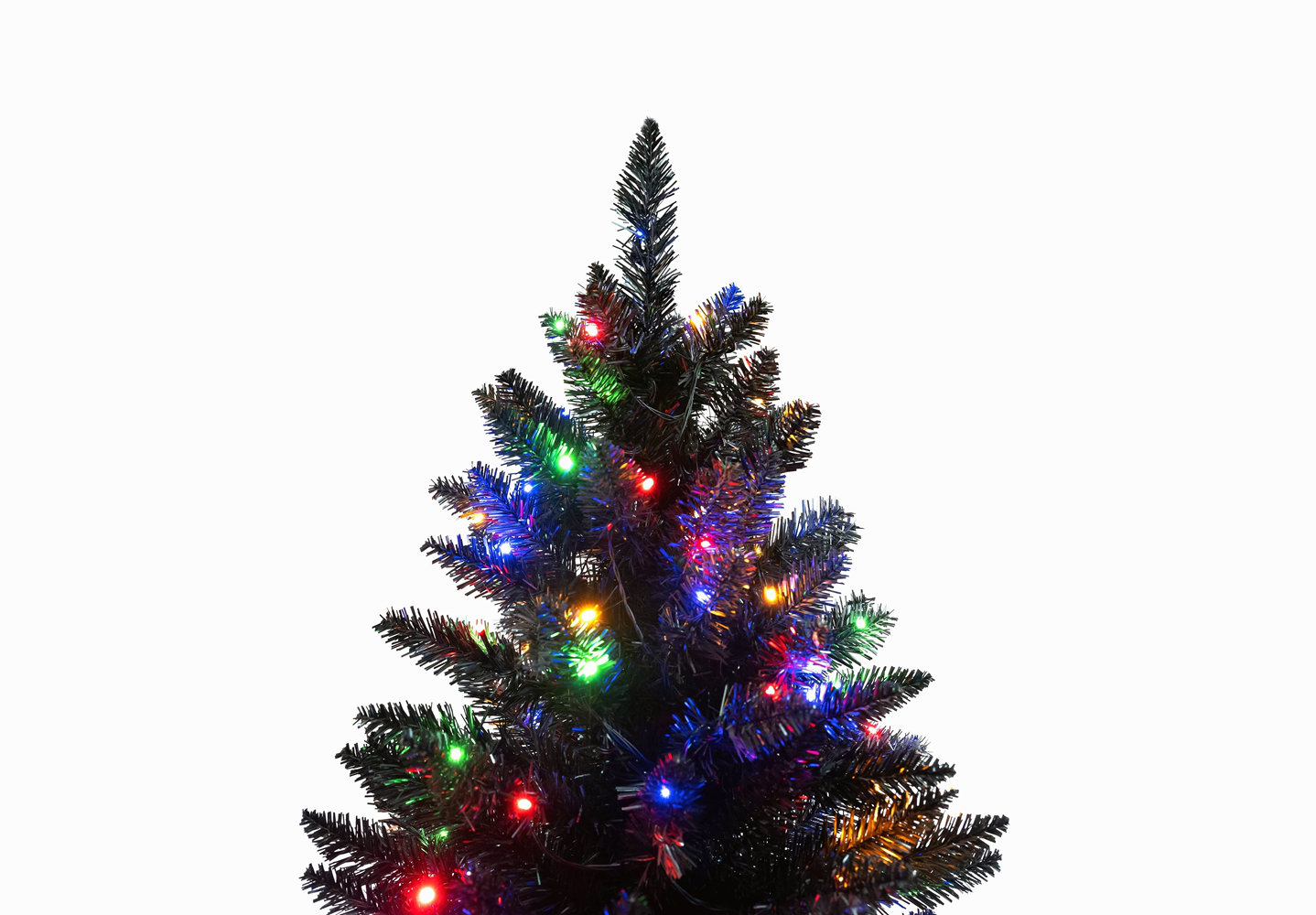 Ebern Designs 6FT Pre-Lit Black Artificial Hinged Christmas Tree ...