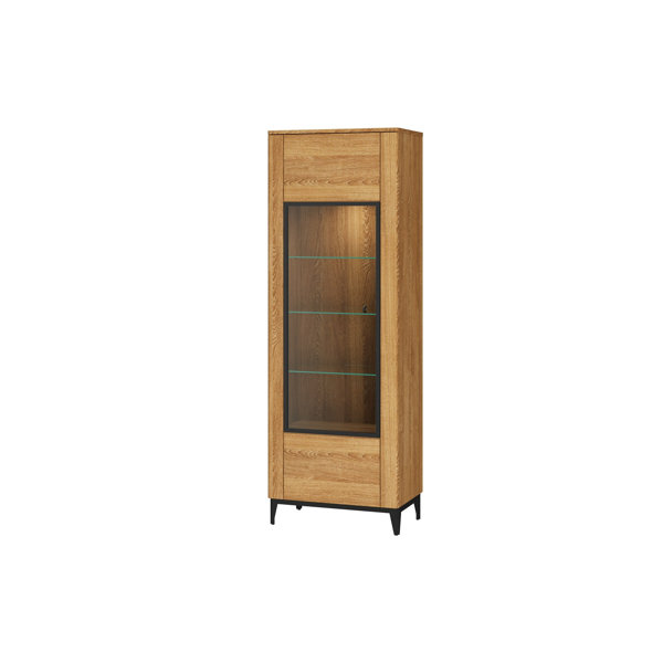 Alpen Home Rashon Manufactured + Solid Oak Wood 1-Door Display Cabinet ...