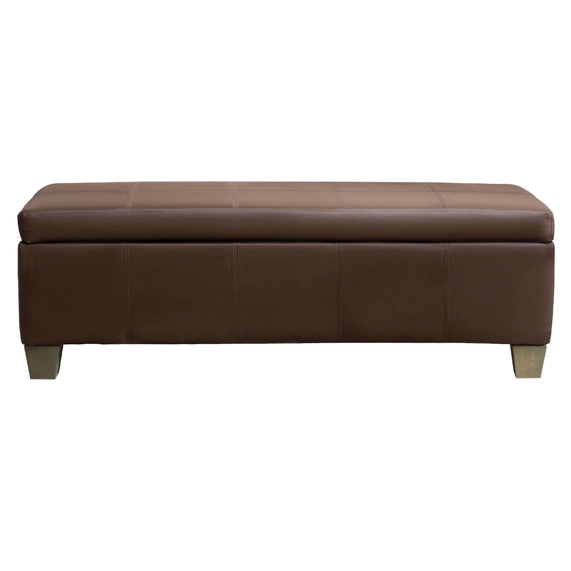 Latitude Run® 51 Inch Faux Leather Rectangle Large Storage Ottoman ...