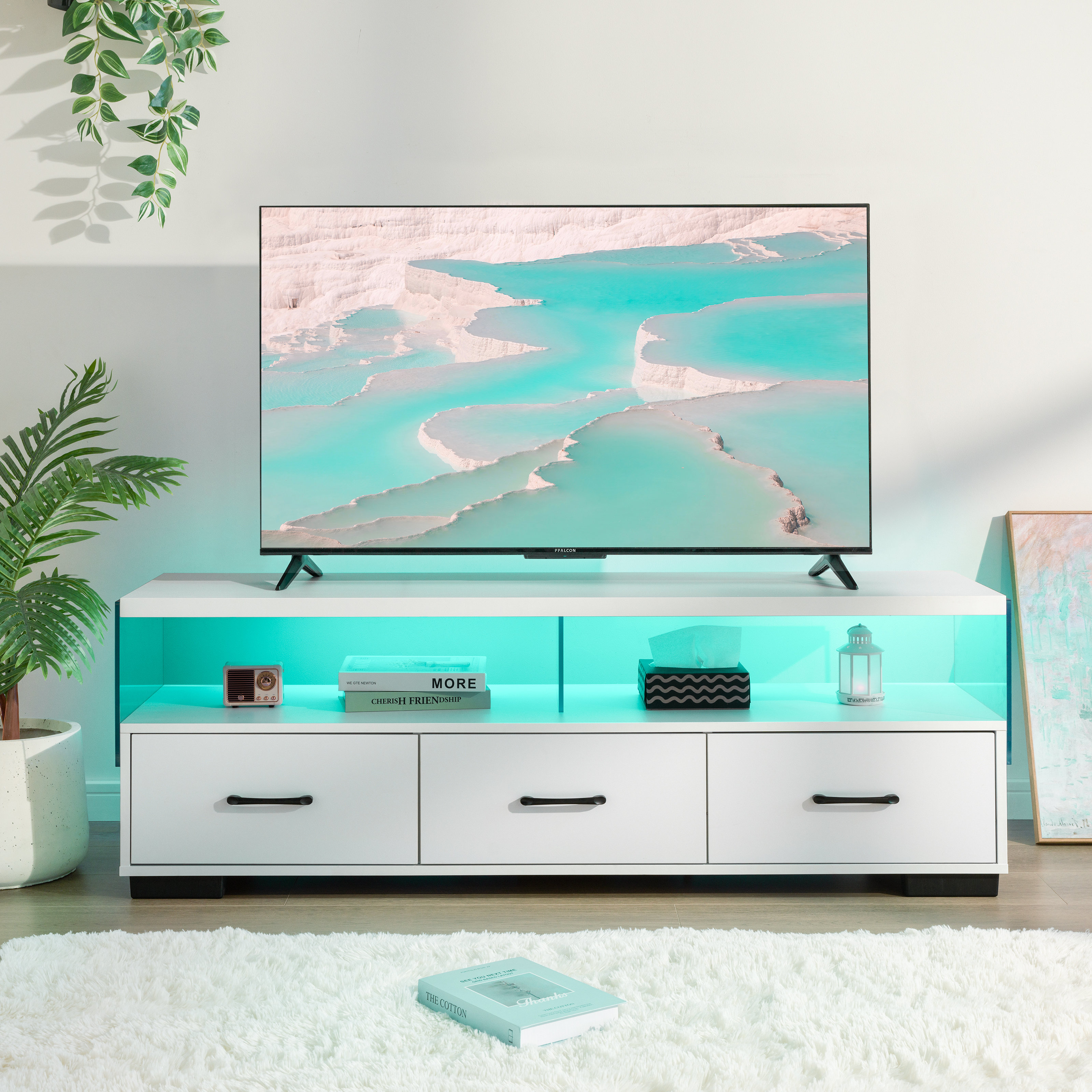 Wrought Studio™ Tv Stand For Living Room Led Entertainment Center | Wayfair