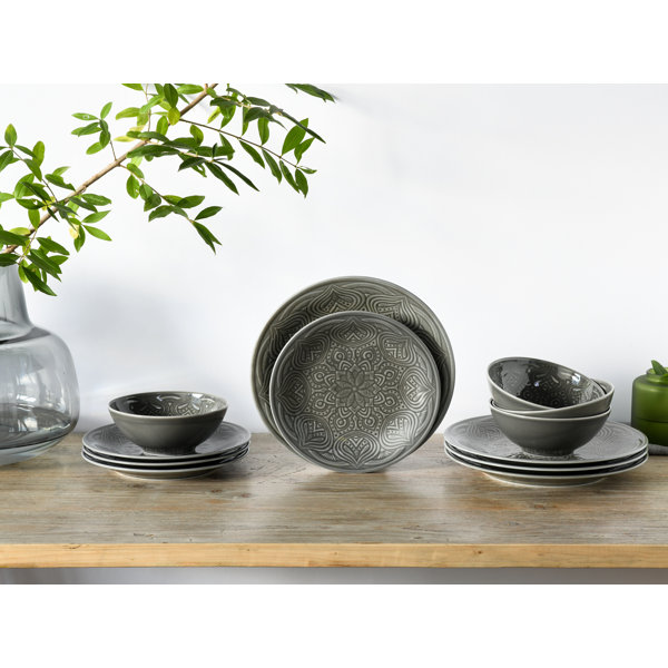 Creatable Orient Mandala Porcelain China Dinnerware - Set of 12 ...