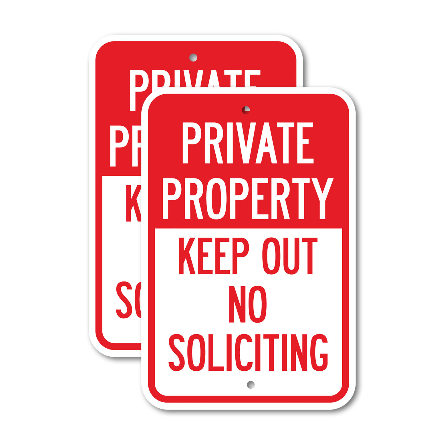 SignMission Private Property Keep Out No Soliciting Aluminum Sign ...