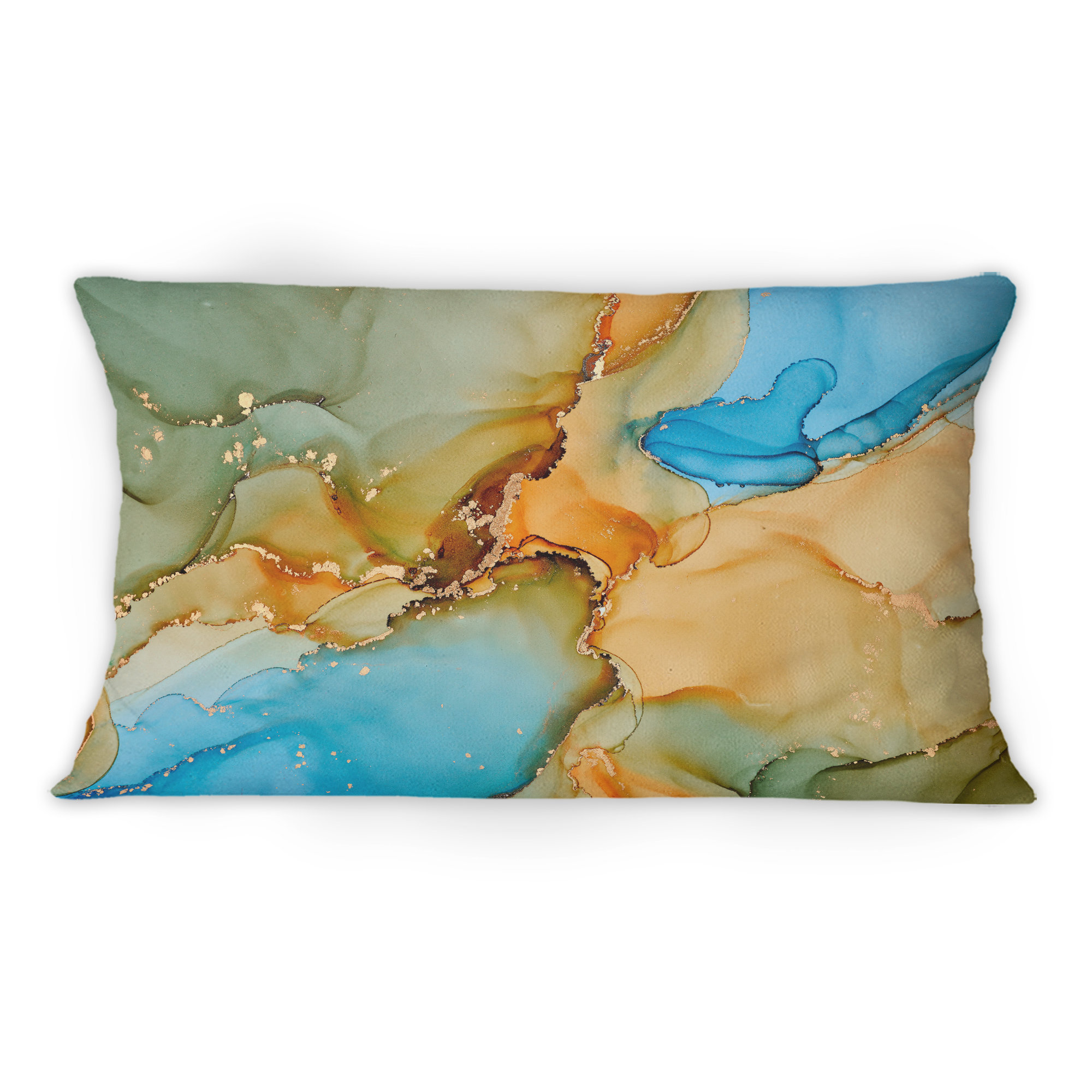 Design Art Brown And Blue Luxury Abstract Fluid Art III - Modern ...