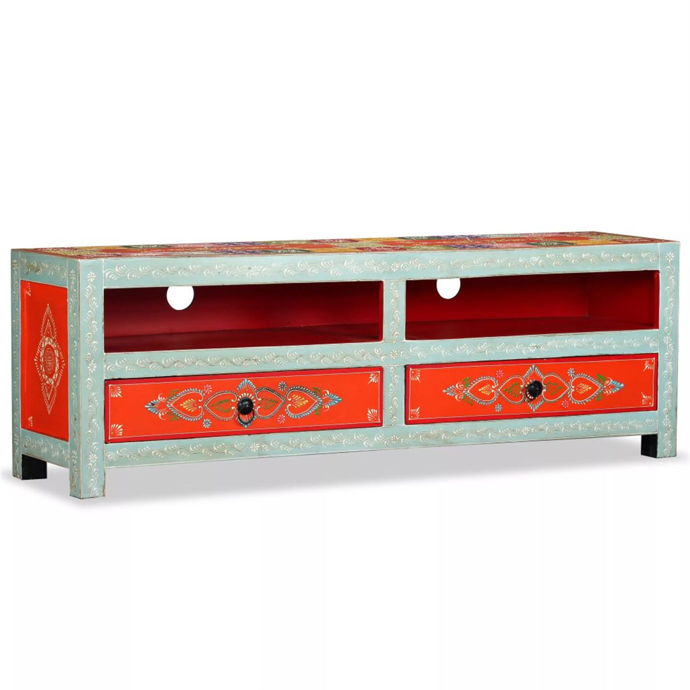 vidaXL TV Cabinet Multicolor Solid mango wood Medium TV Cabinet ...