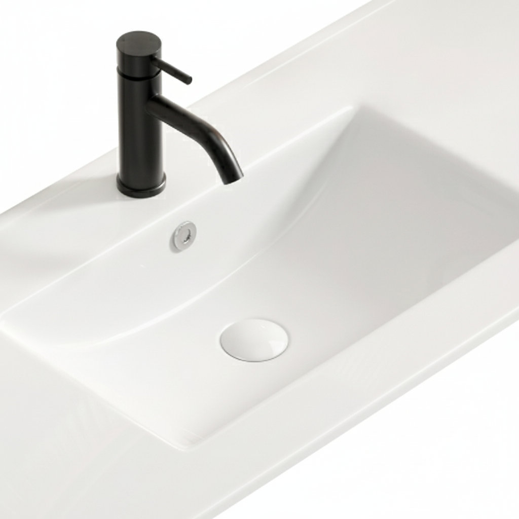 Living Source International Thin Edge Ceramic Bathroom Vanity Sink ...