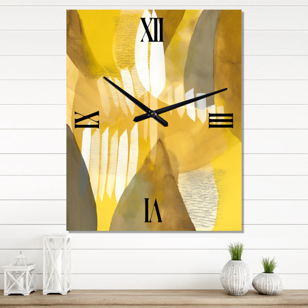 DesignArt Mustard Yellow Dreams Retro Watercolor VI - Modern Midcentury ...