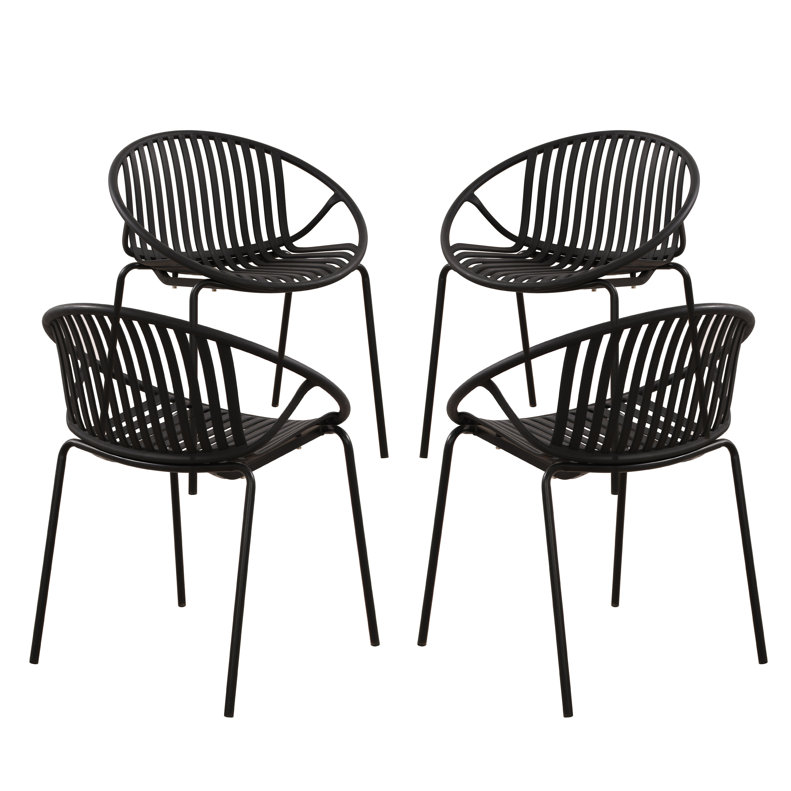 George Oliver Yelva Patio Stackable Dining Chairs Set - Wayfair Canada