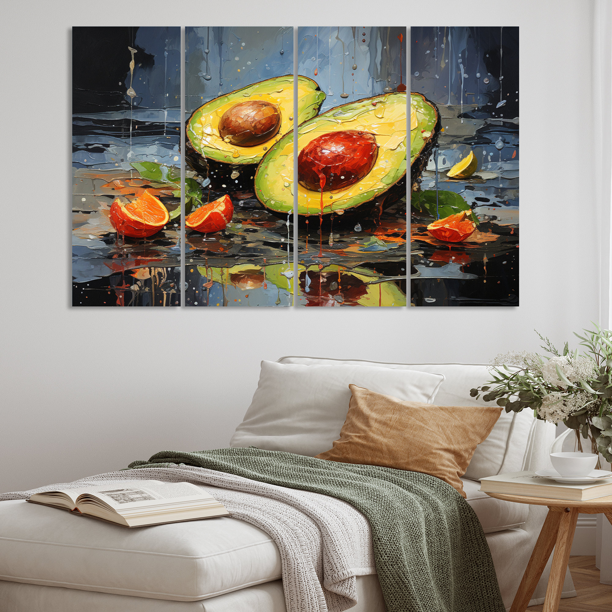 Design Art Avocado Representation Acrylic II - Food & Beverage Metal ...