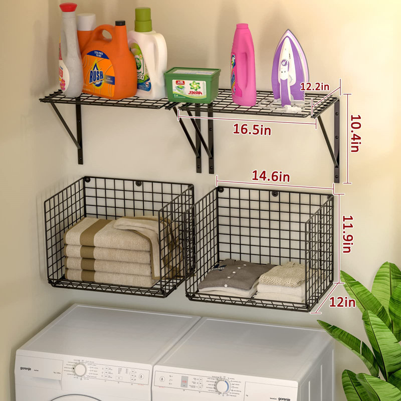 URKNO Metal Wall Mounted Laundry Room Organizer | Wayfair