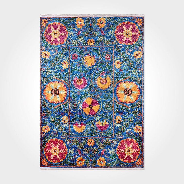 Bungalow Rose Puett Floral Rug | Wayfair