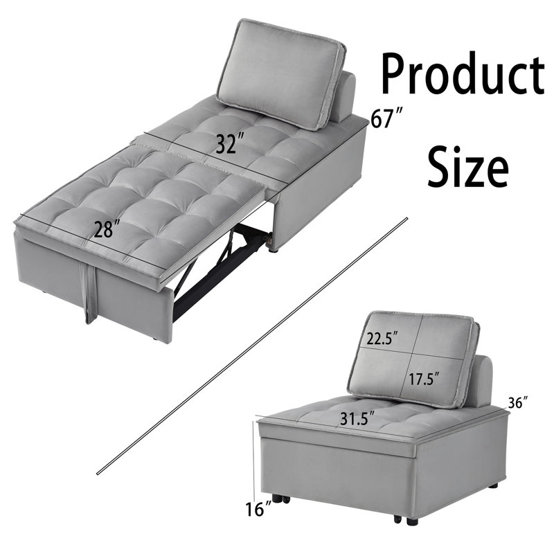 Ebern Designs Sharry Sleeper Chair Bed Pull Out Chair Bed, Sofa Bed ...