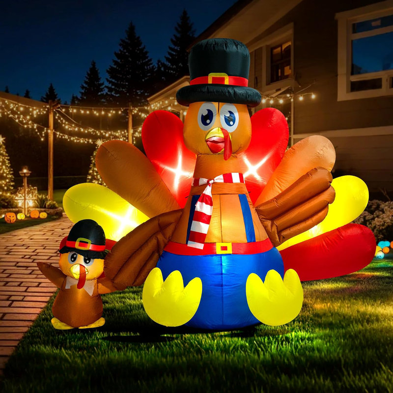 The Holiday Aisle® 7.5ft Long Thanksgiving Inflatable Led Lighted ...