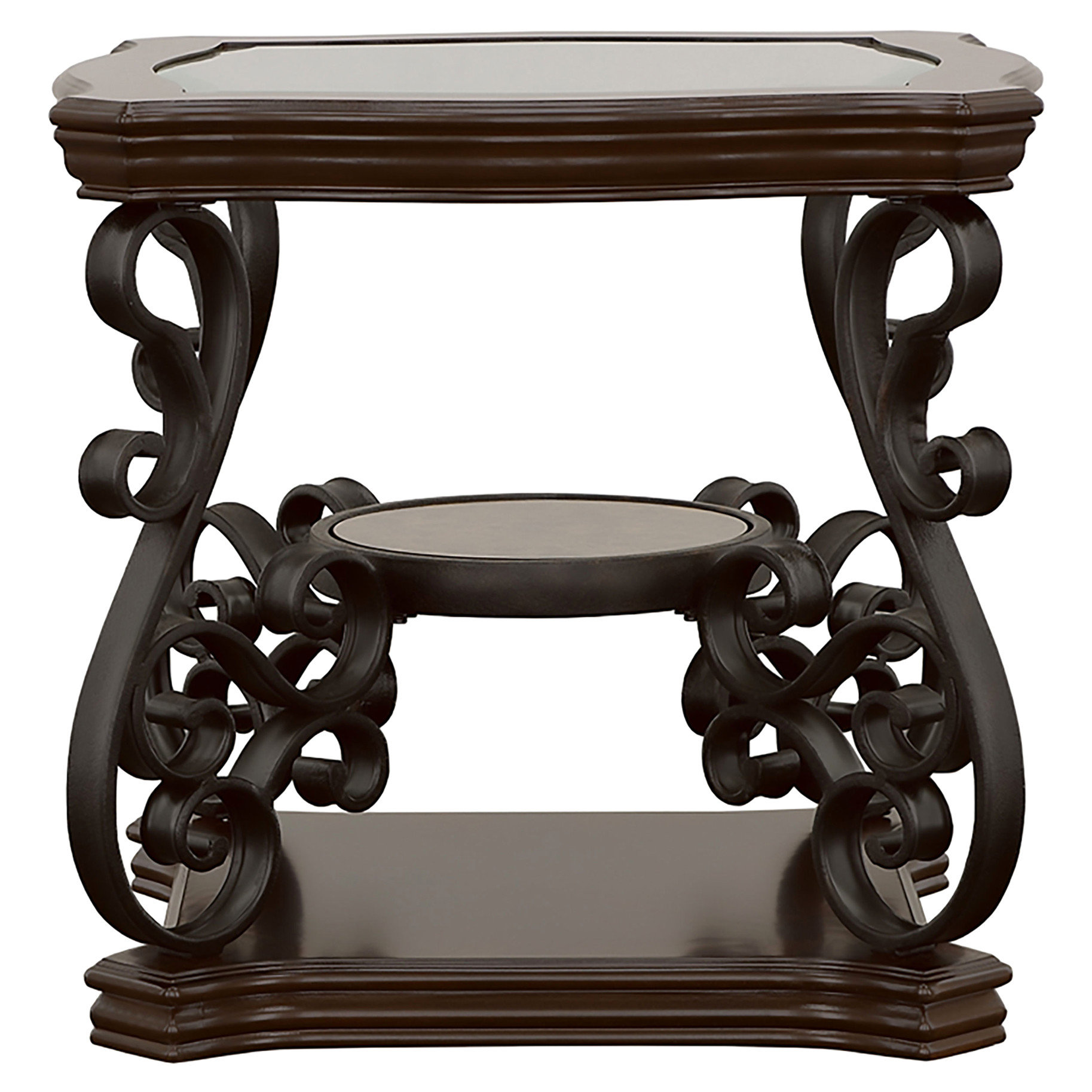 World Menagerie 2 - Shelf Glass Top End Table For Tables And Storage ...