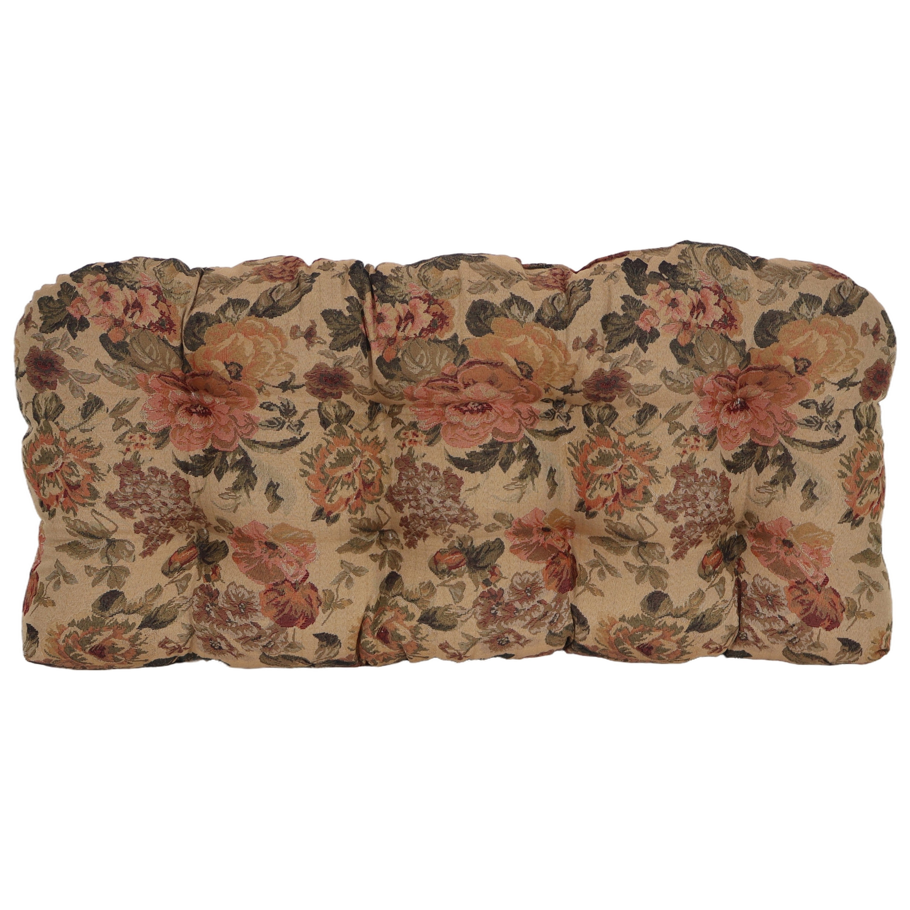 Blazing Needles Rounded Back Solid Tapestry Settee Cushion Set (Set Of ...