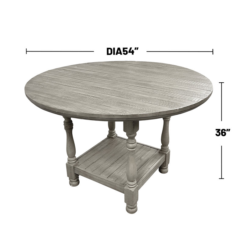 Ophelia & Co. Round Wooden Counter Height Table With 1 Shelf In Light ...
