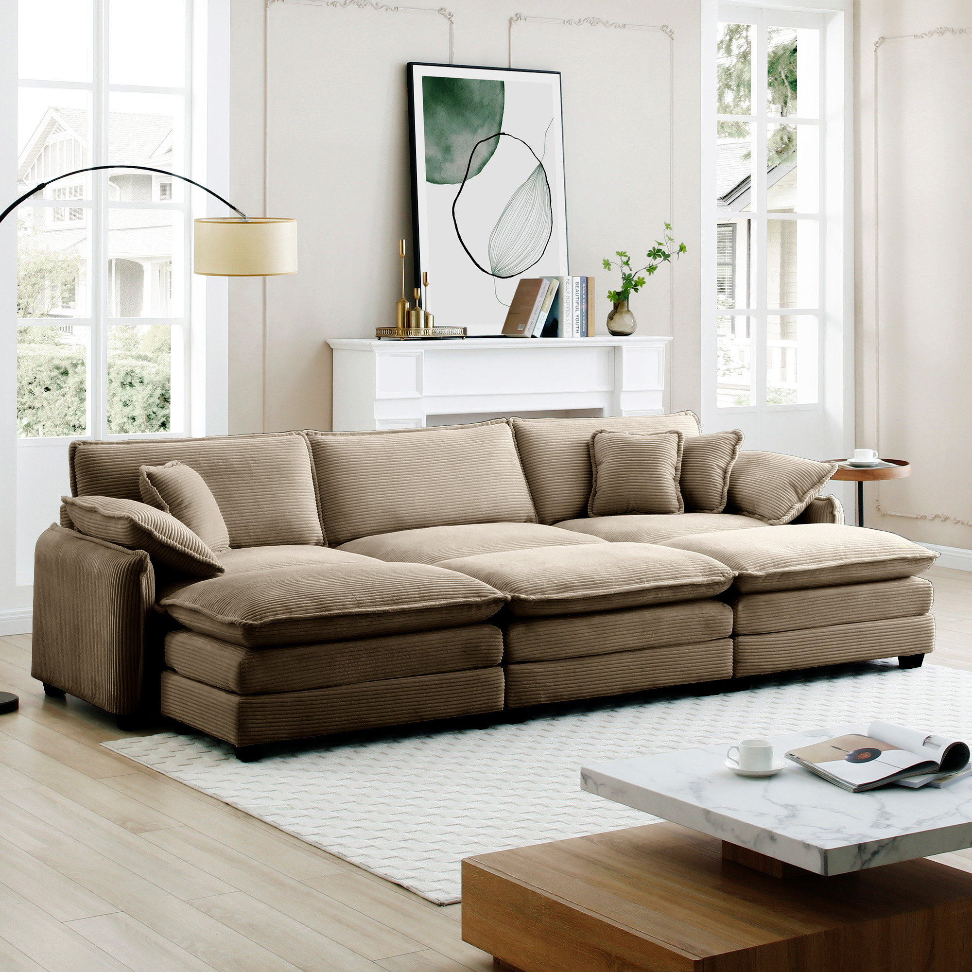Hokku Designs Oversized Modular Cushioned Sofa - Wayfair Canada
