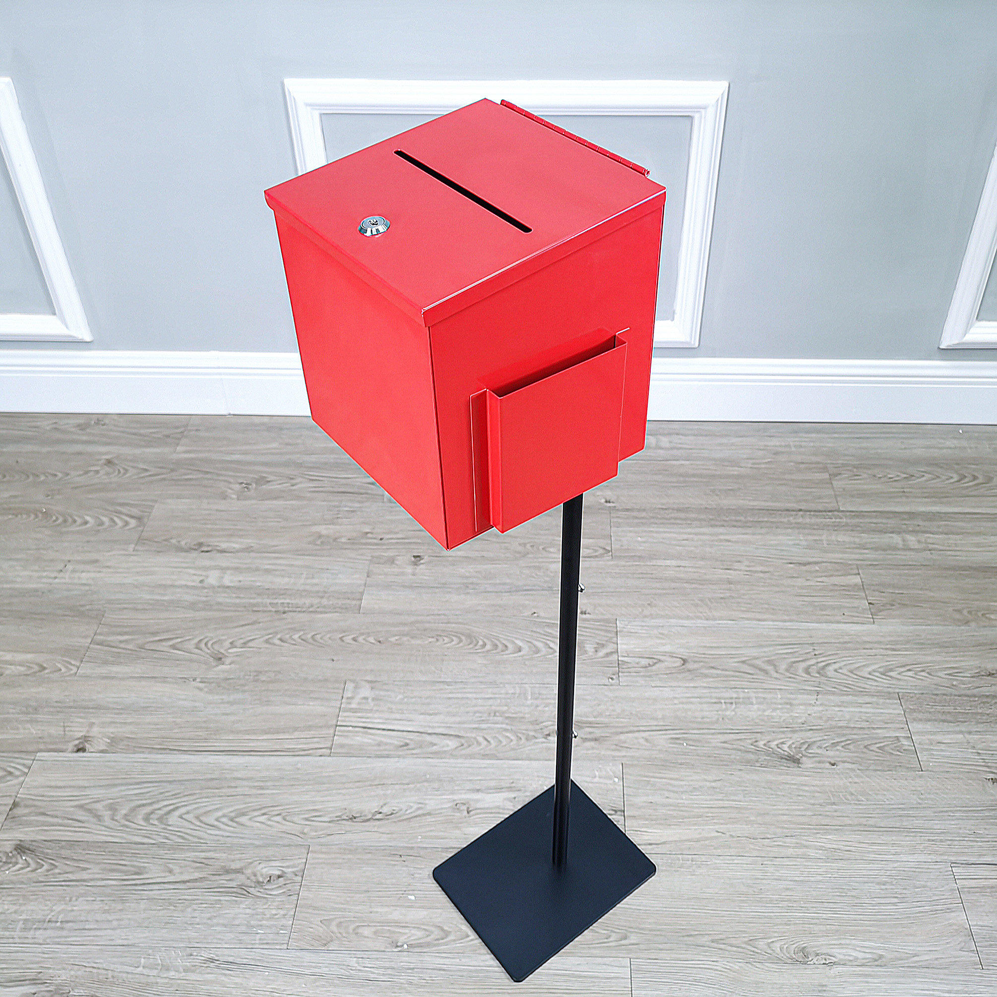 Latitude Run® Metal Donation Box Floor Stand Lobby Foyer Tithes ...