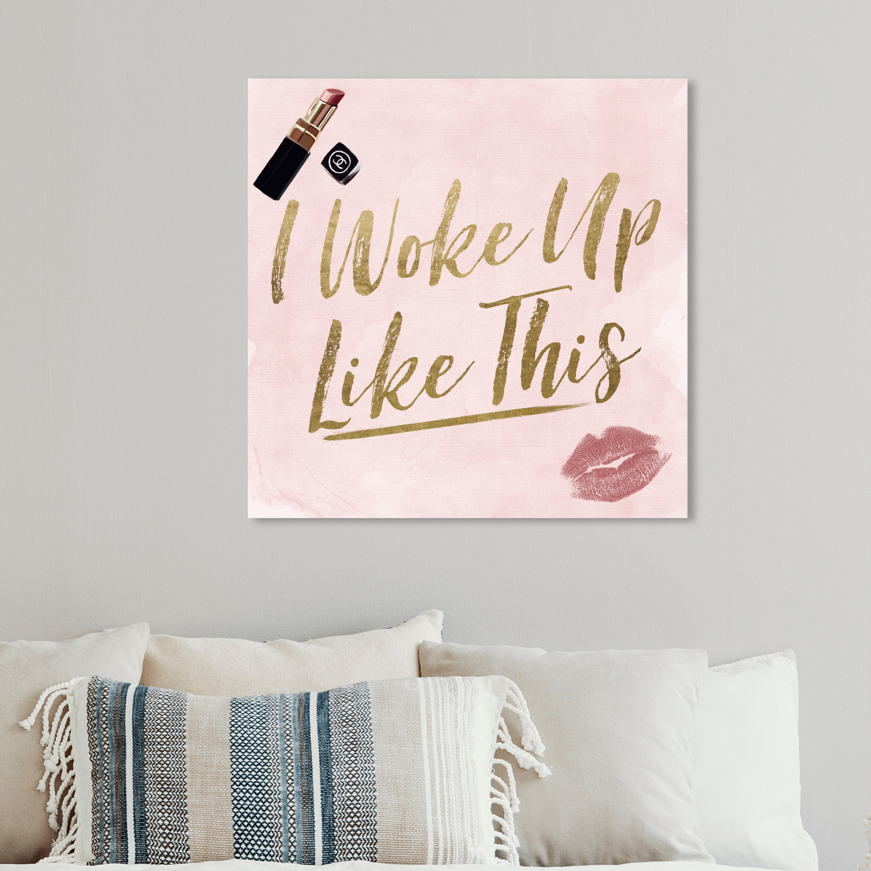 Oliver Gal Prints I Woke up Like This Gold - Wrapped Canvas Textual Art ...