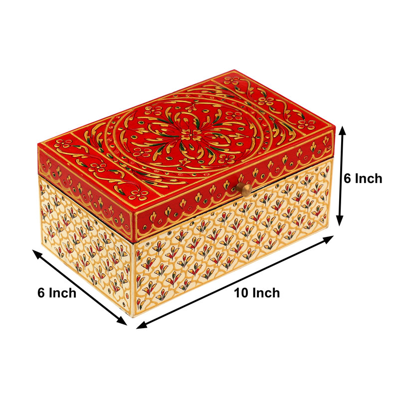 Bungalow Rose Lavish Touch Box Red | Wayfair