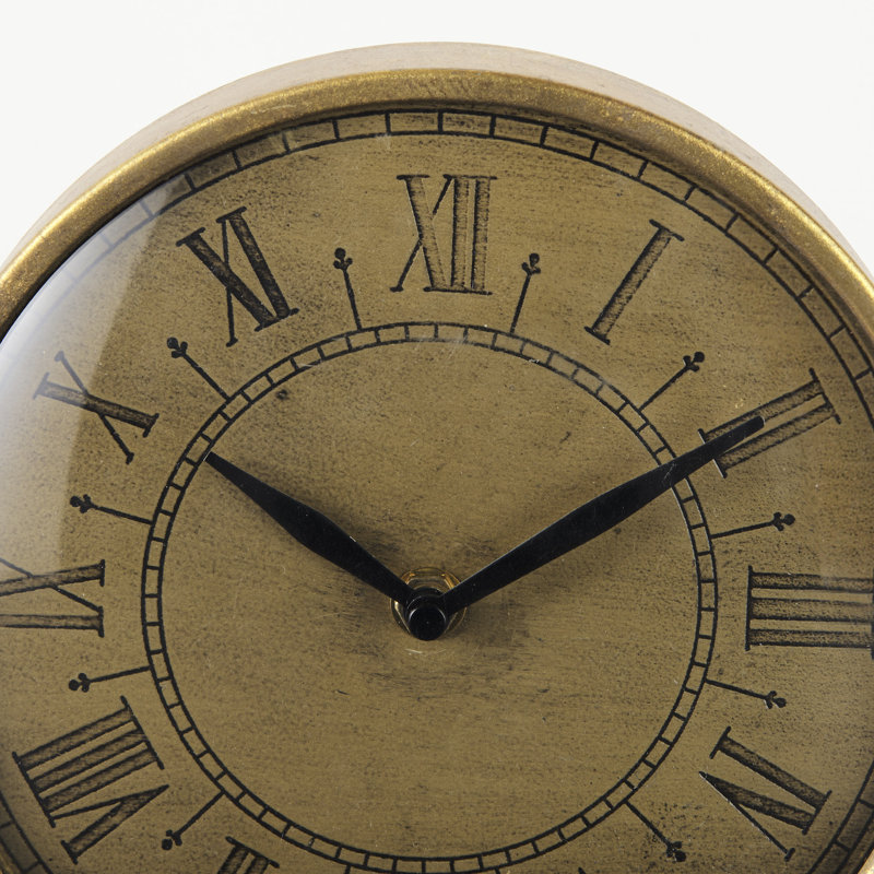 Breakwater Bay Roman Numeral Metal Quartz Movement / Crystal Tabletop ...