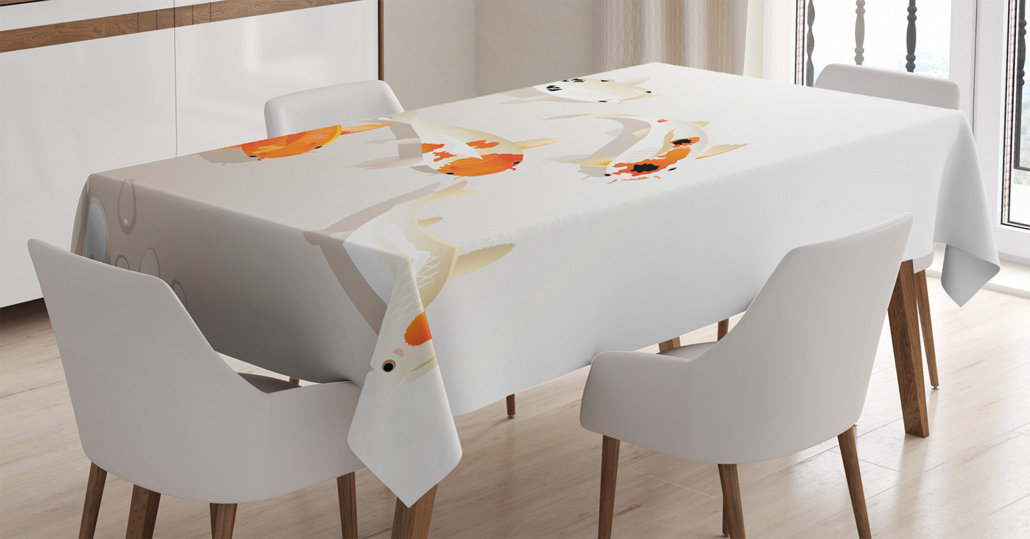 East Urban Home Koi Fish Tablecloth | Wayfair