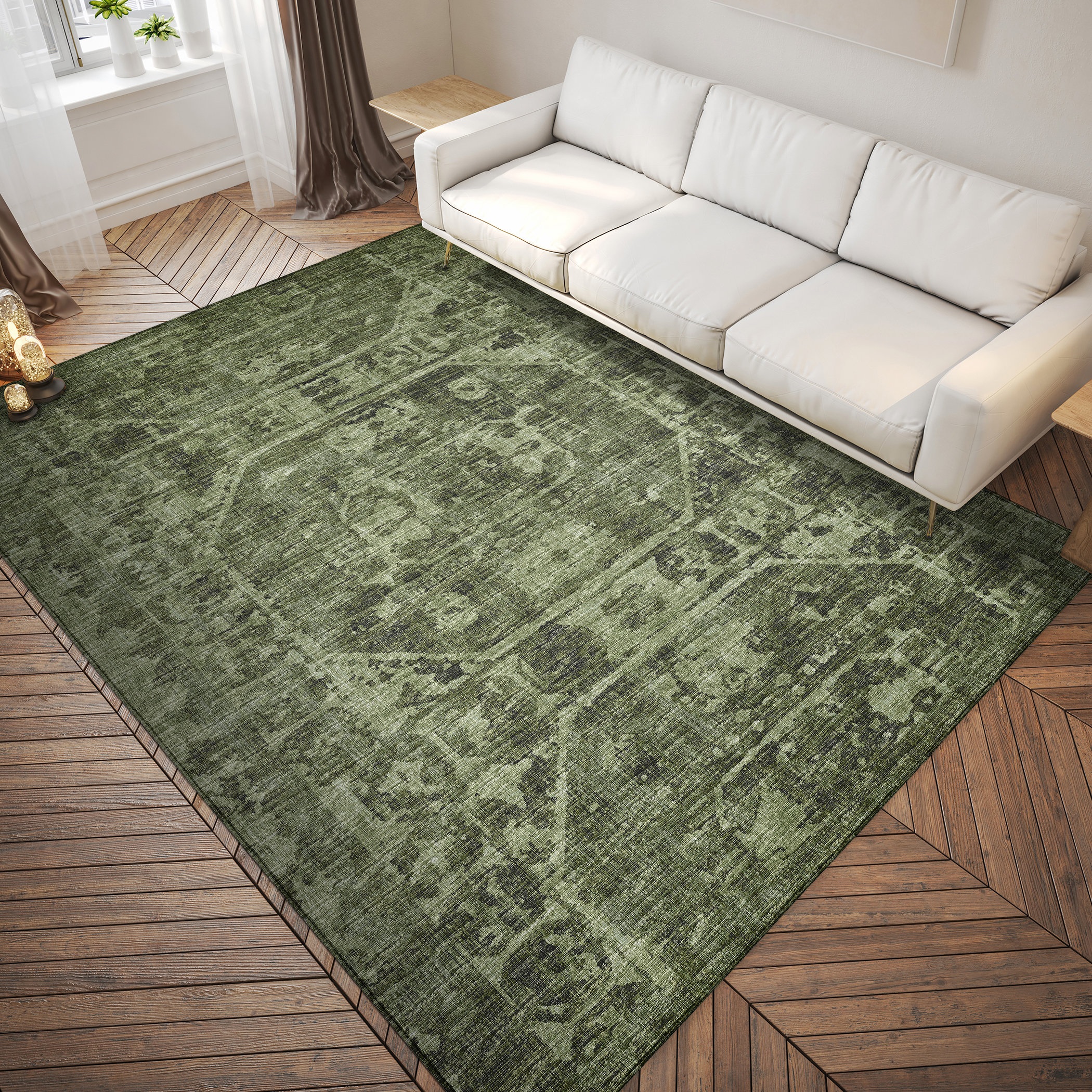 Langley Street Fenwick Oriental Machine Woven Polyester Indoor ...