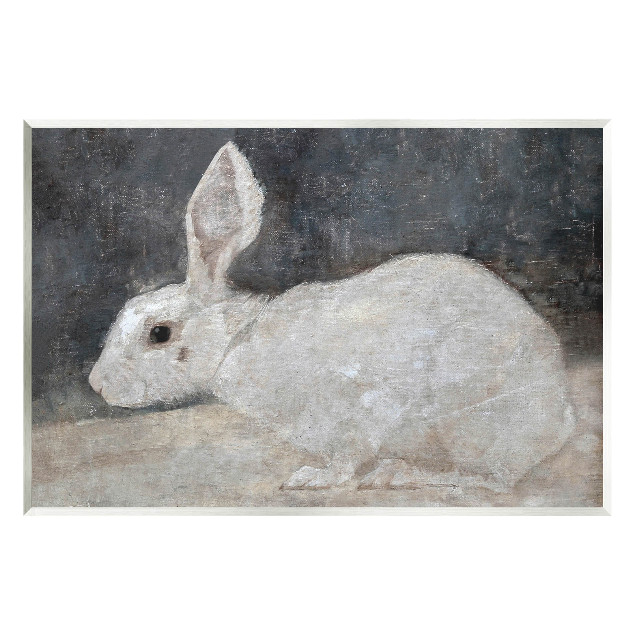 Stupell Industries White Rabbit Bunny Classic Giclee Art By Lettered ...