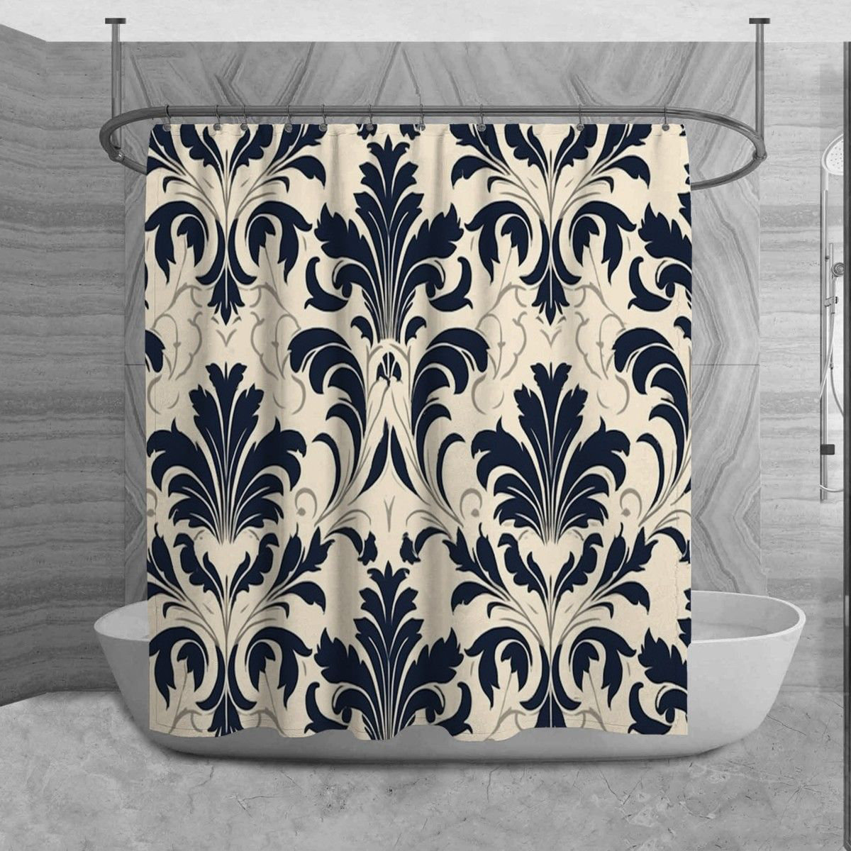 East Urban Home Mikenzy Damask Shower Curtain | Wayfair