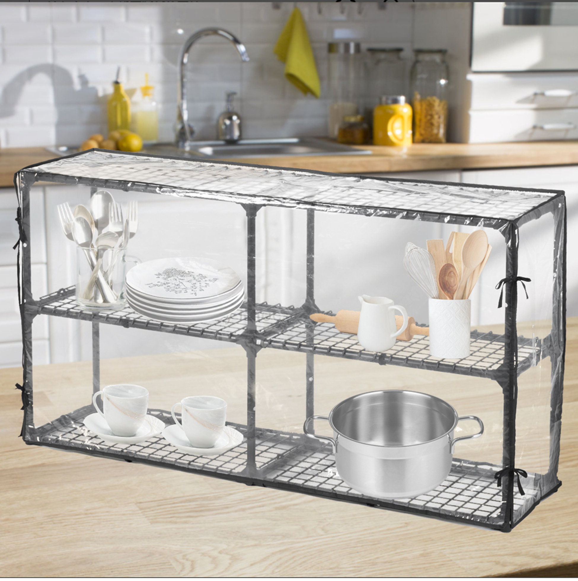 17 Stories 3-SHELF WIRE RACK WITH COVER(2PACK) - Wayfair Canada