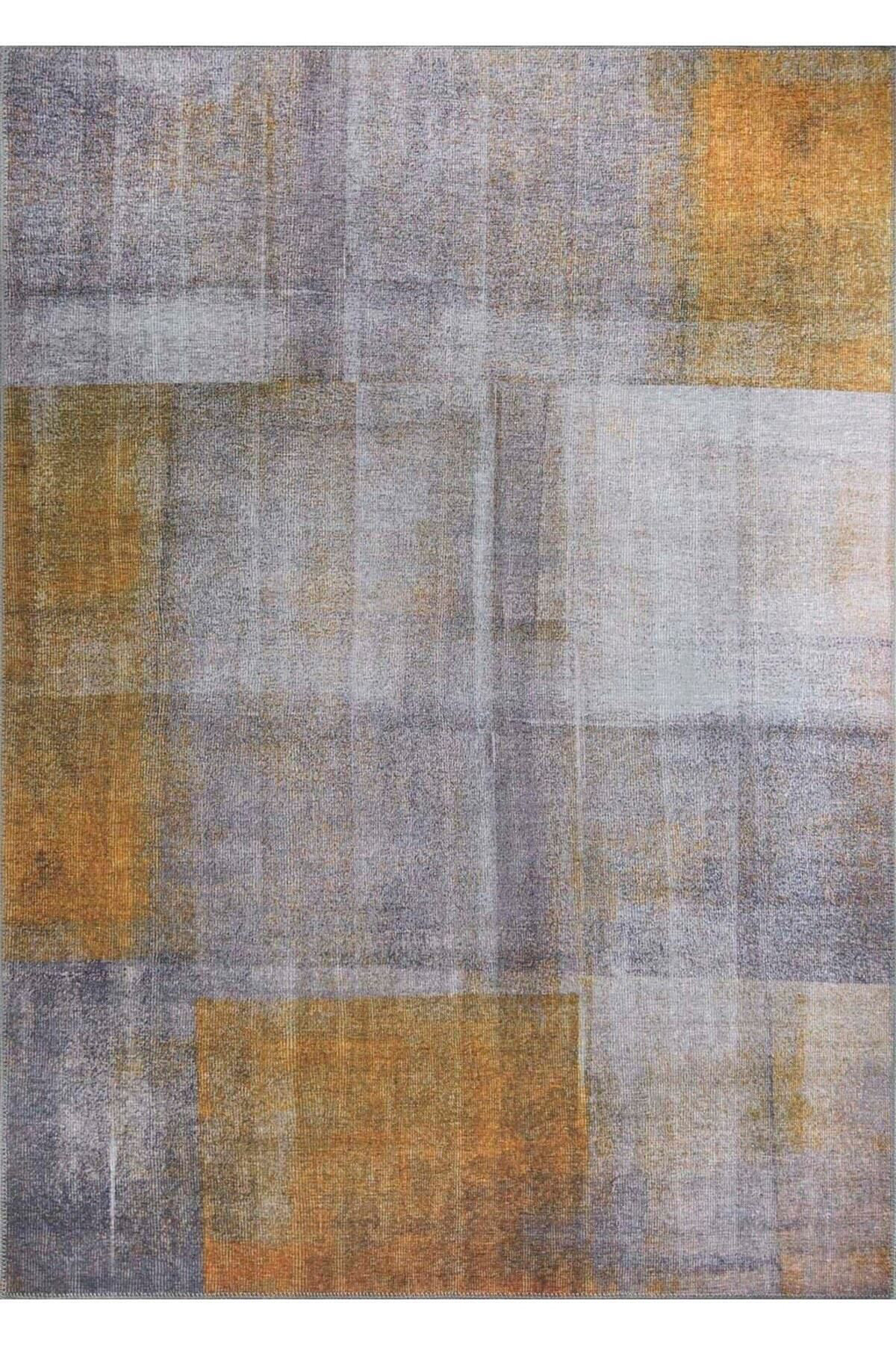 17 Stories Funk Woven Base Decorative Modern Gray/Yellow Rug | Wayfair