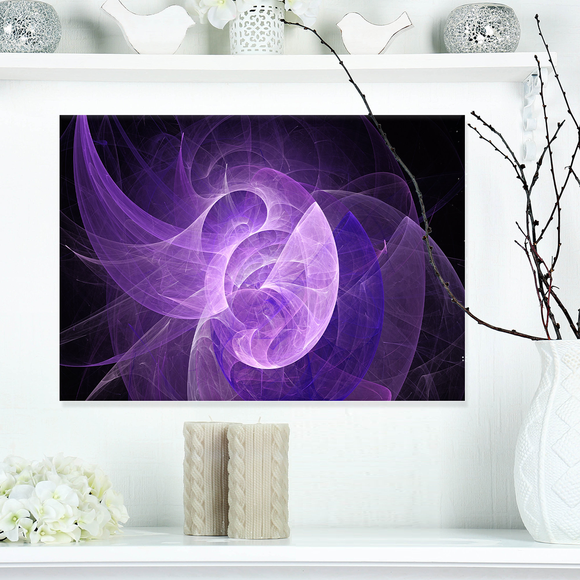 Design Art Purple Mystic Psychedelic Design - Wrapped Canvas Print ...