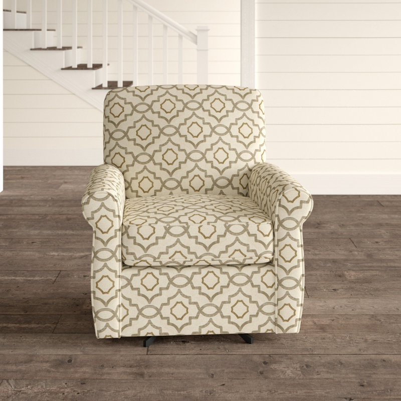 Lark Manor™ Ambriella 36" Wide Cotton Swivel Armchair | Wayfair