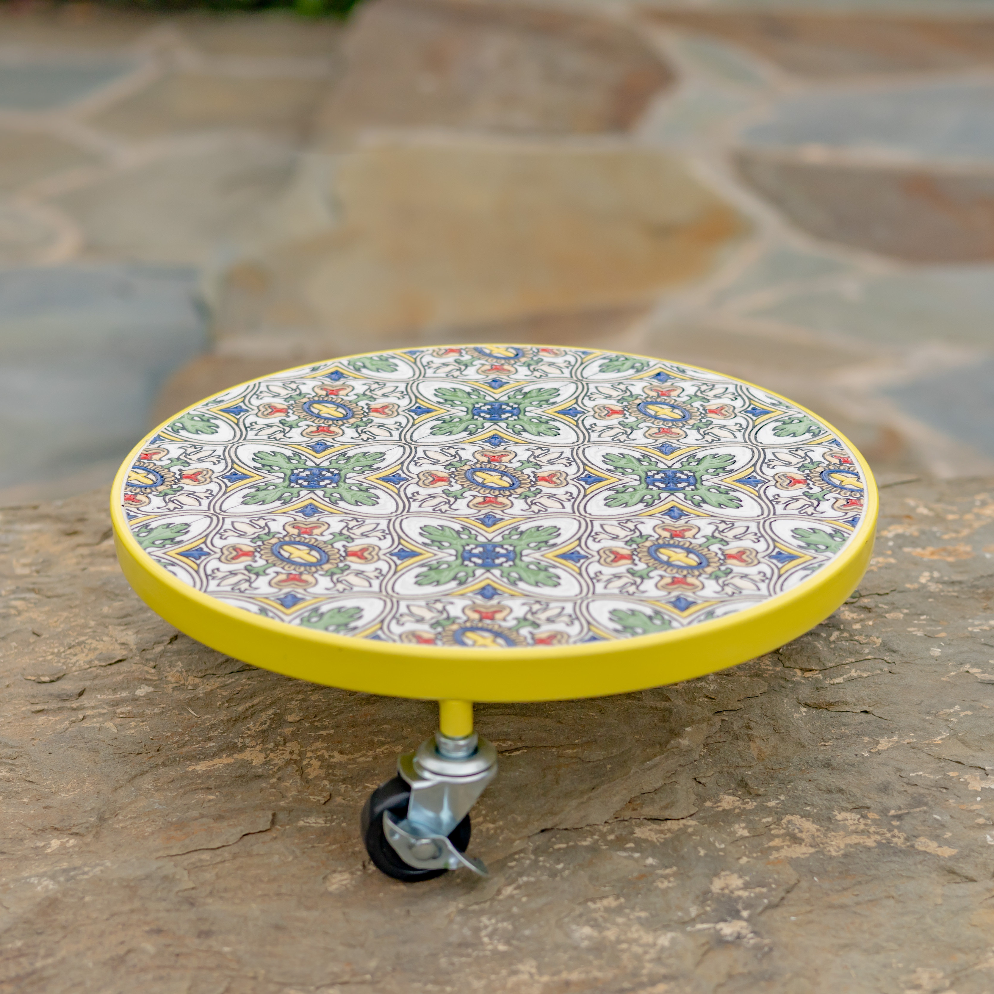 Bungalow Rose 11.8" Ceramic Mosaic Tile Plant Trolley "Lisbon" (Set of ...