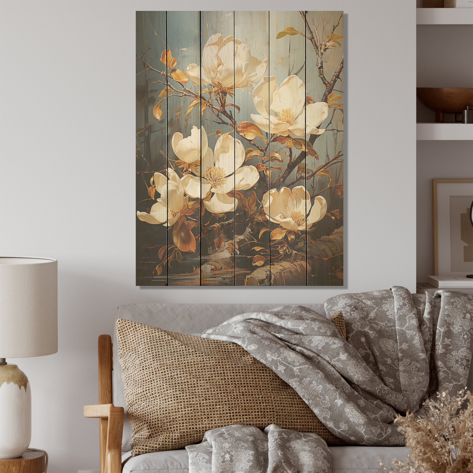 Lark Manor™ Golden Magnolias Splendor I - Magnolias Wood Wall Art On ...