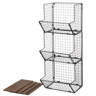17 Stories 3 Tier Wall Mounted Metal Wire Shelving Rack | Wayfair