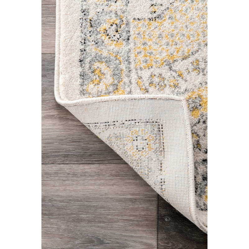 One Allium Way® Areli Performance Gold/Black/Gray Rug & Reviews | Wayfair