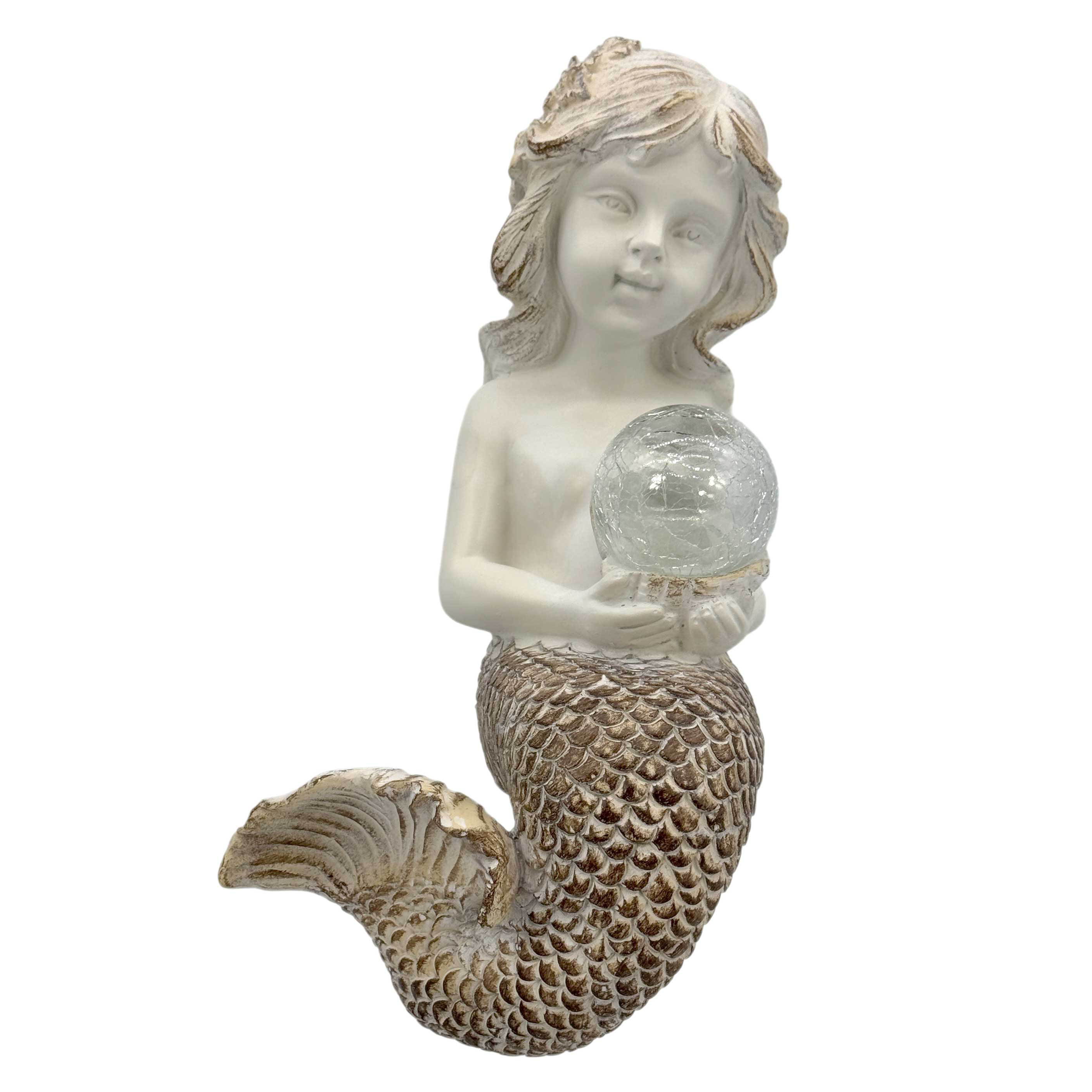 GT DIRECT CORP Sitting Mermaid Garden Statue w/ Solar Glass Ball | Wayfair