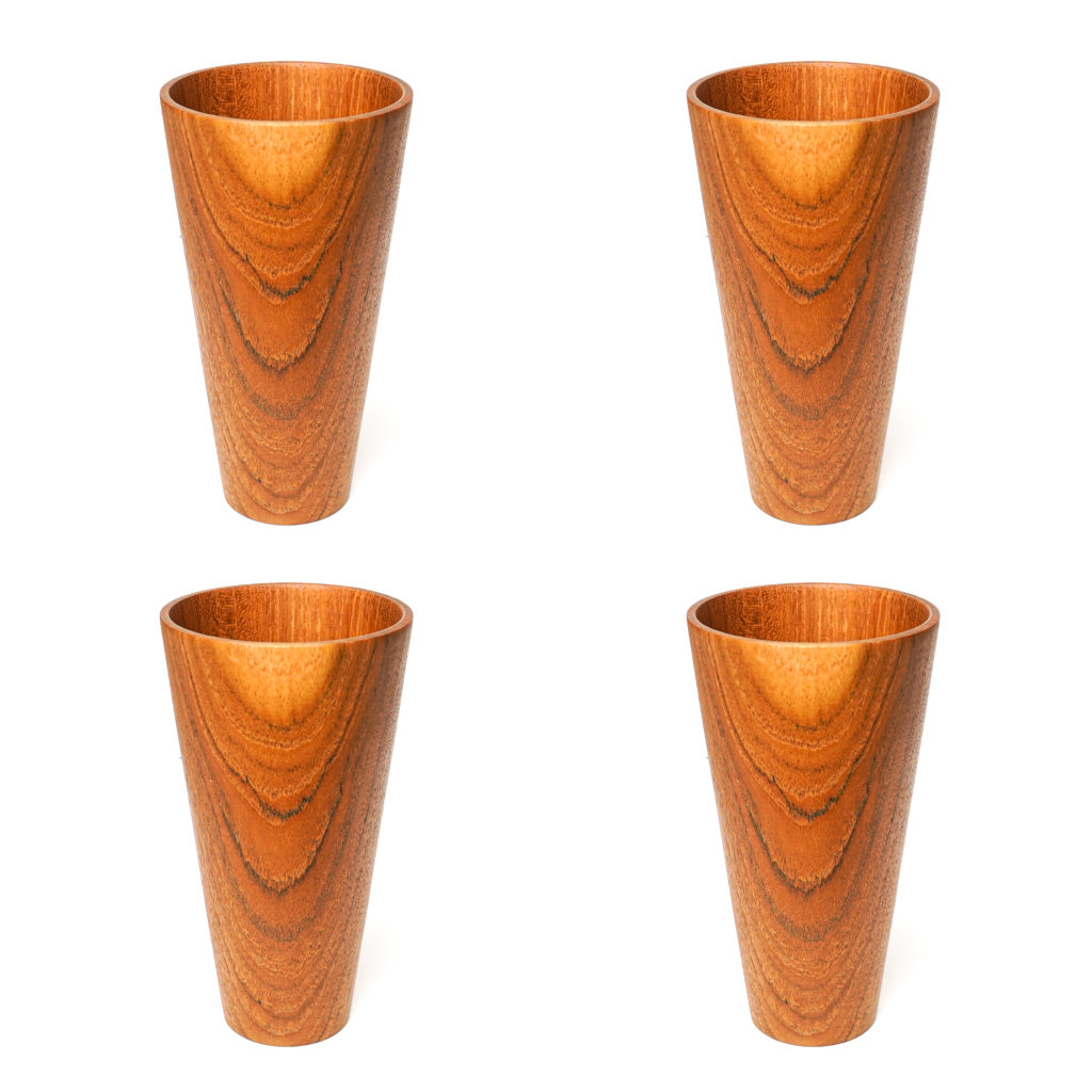 Rainforest Bowls Straight Side Teak Wood Teacup Set | Wayfair