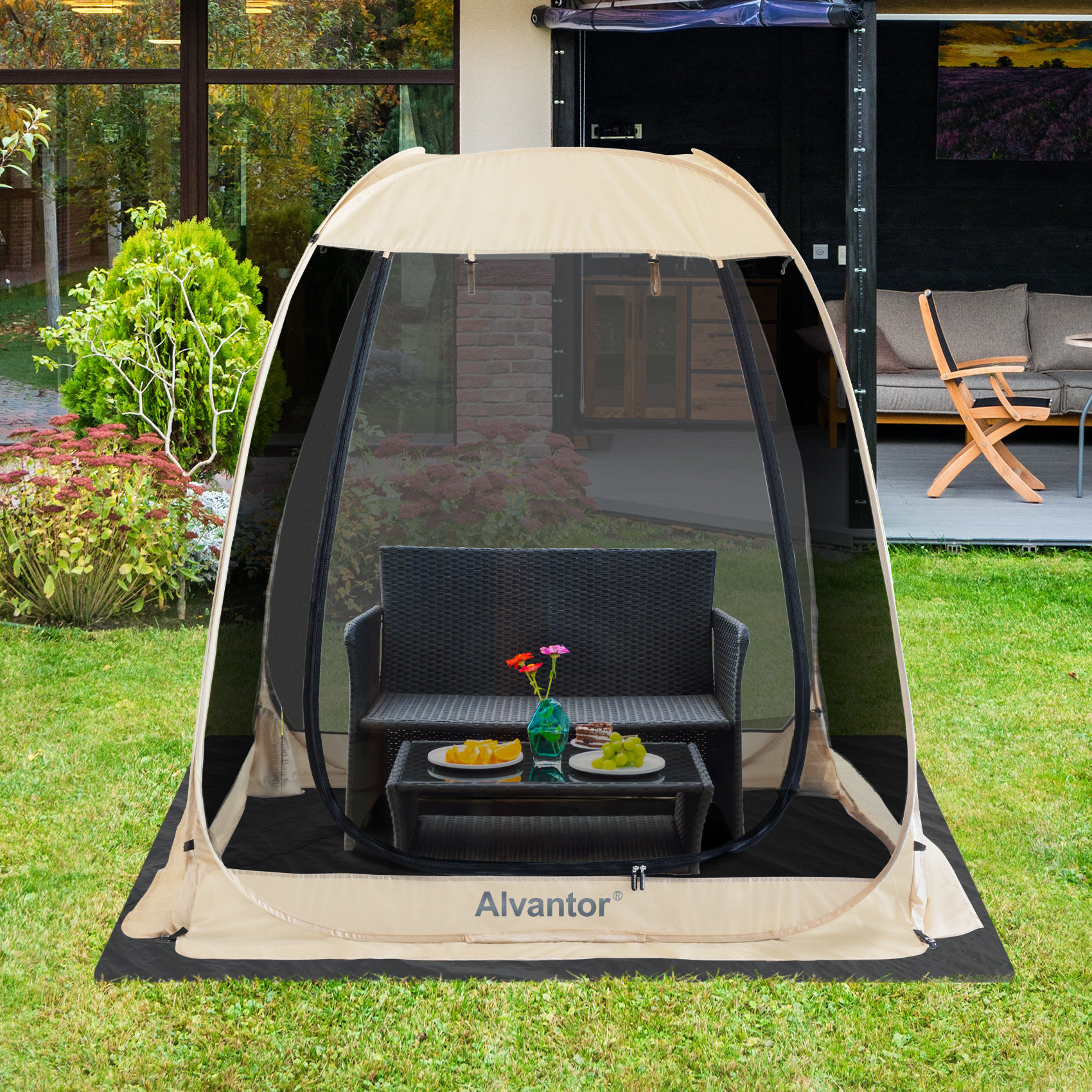 Eighteentek Outdoor Screen Tent with 4 Panels and PE Floor, 6x6 FT ...