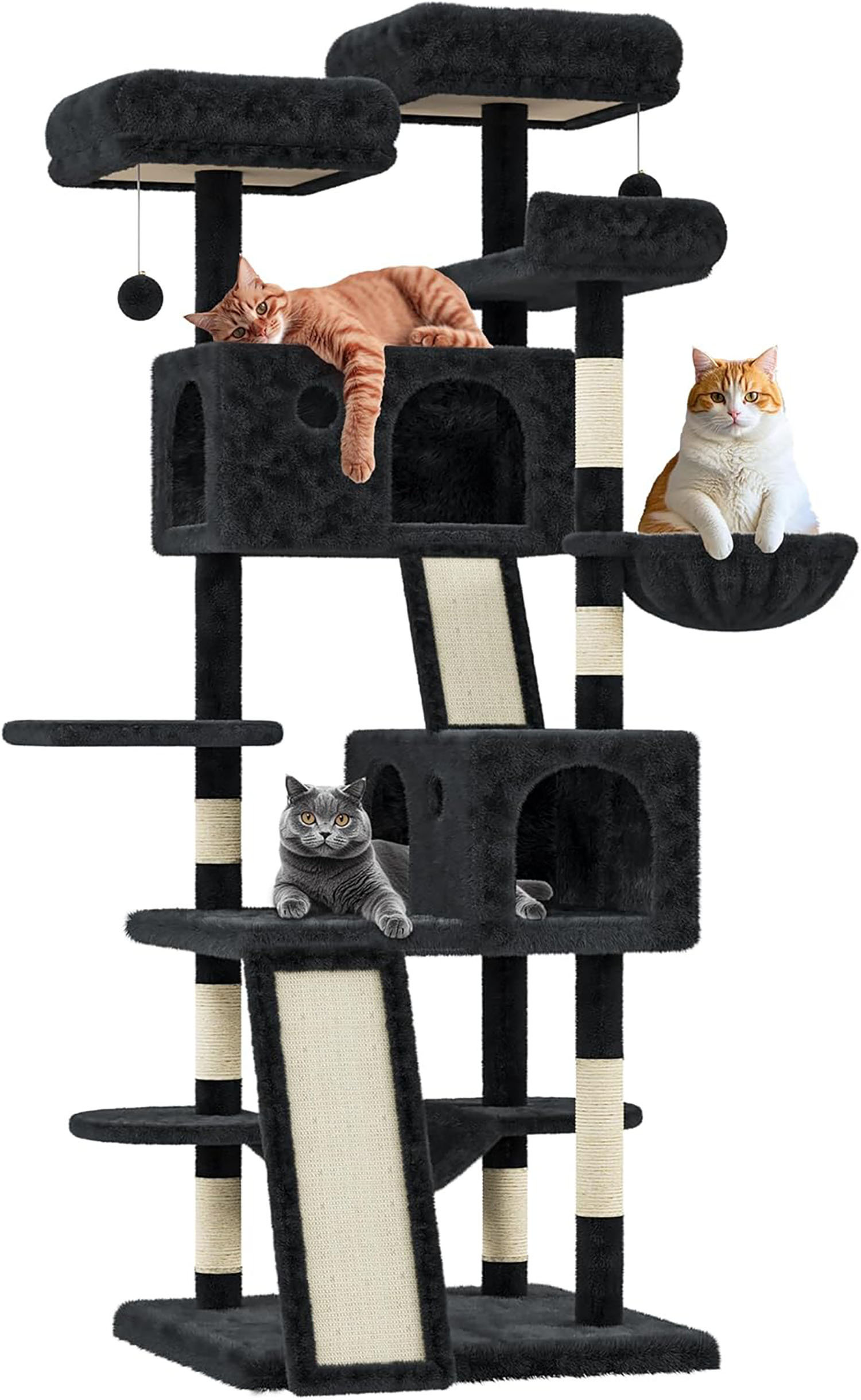 Tucker Murphy Pet™ 66'' Large Multi-Level Cat Tree, Heavy Duty Cat ...