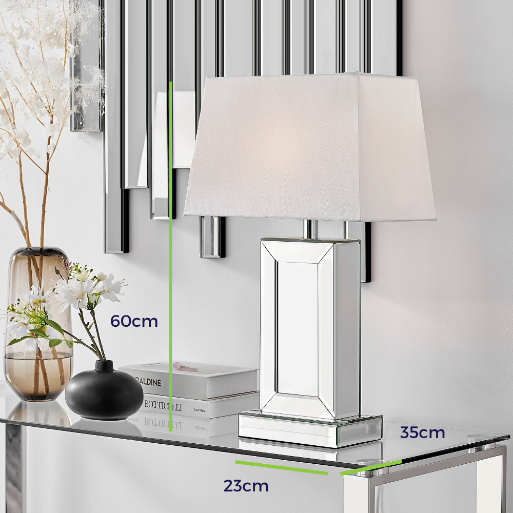 Ivy Bronx Aarzo Mirror & Shade Table Lamp Light (Including Bulb ...