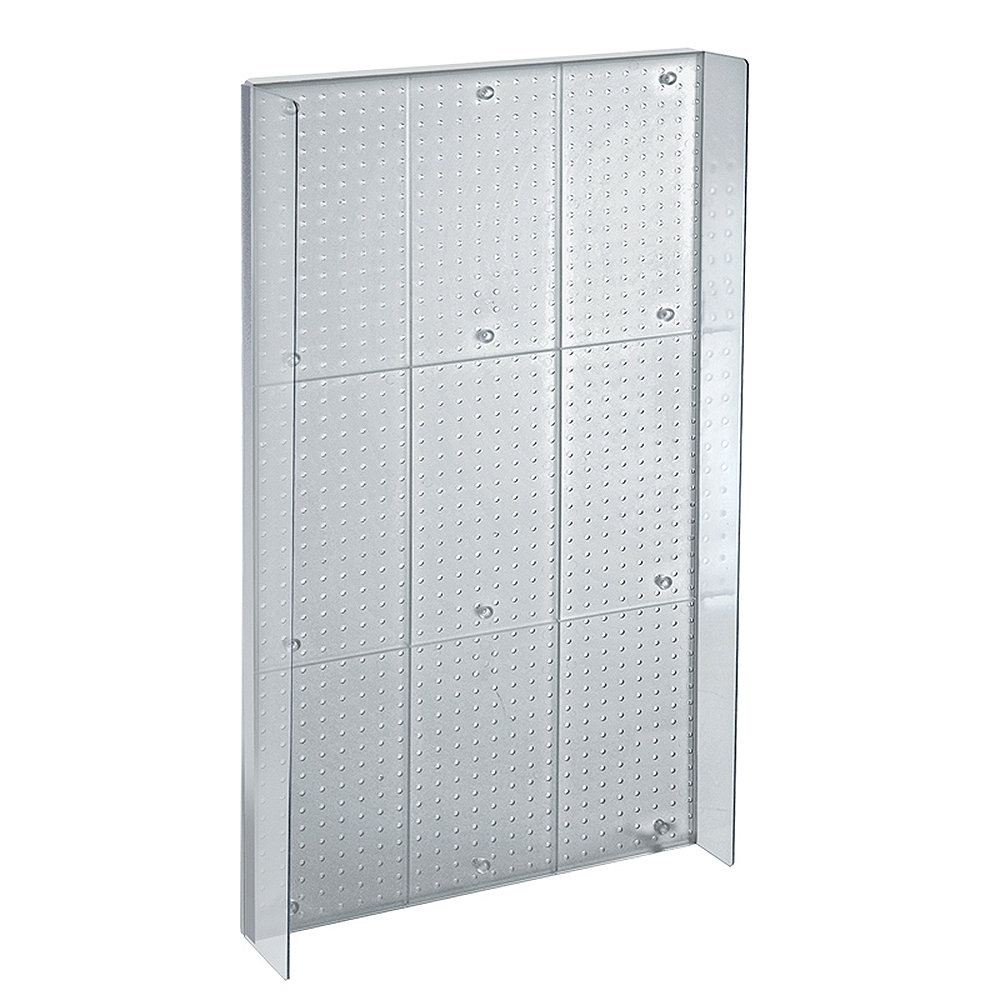 Azar Displays 24"W x 48"H Pegboard Powerwing Display (CLEAR FROST ONLY ...