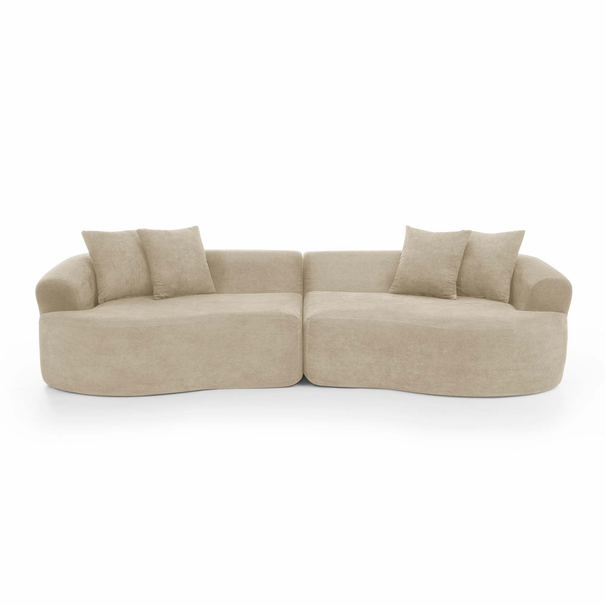 Wrought Studio™ Modern Curved Chenille Sectional Sofa with No Assembly ...